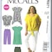 Uncut Mccall's Sewing Pattern 6971 Top Tunic PANTS Shorts DRESS Women's ...