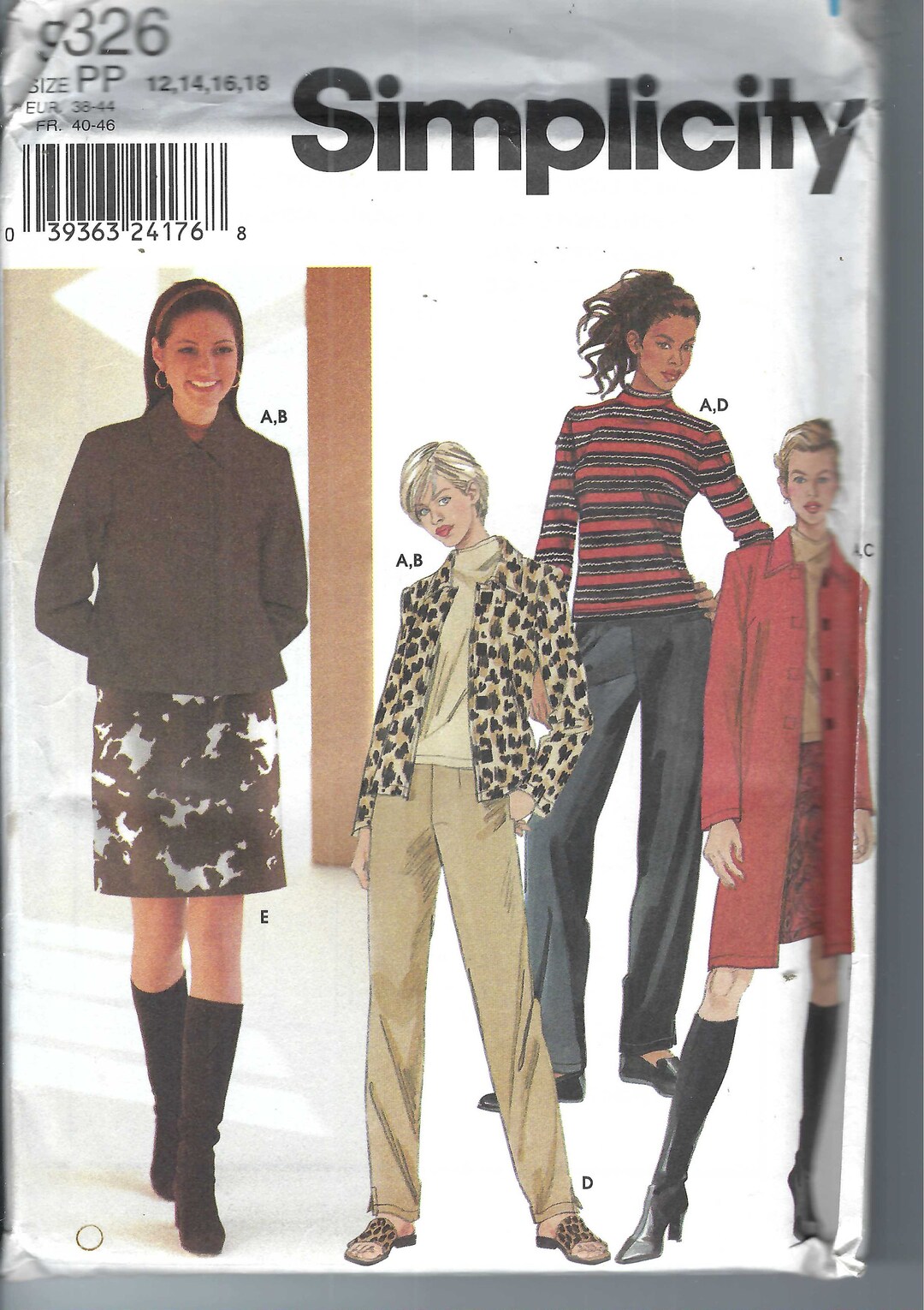 Uncut Simplicity Sewing Pattern 9326 Misses' Jacket or Coat, Pants ...