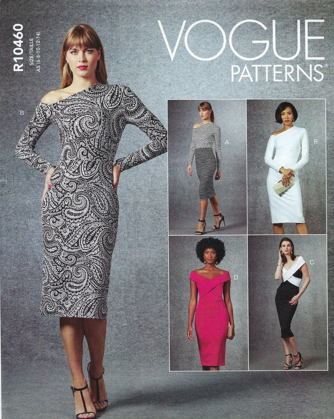 Uncut Vogue Sewing Pattern 10460 R10460 V1674 1674 Misses' Dress Size 6 ...