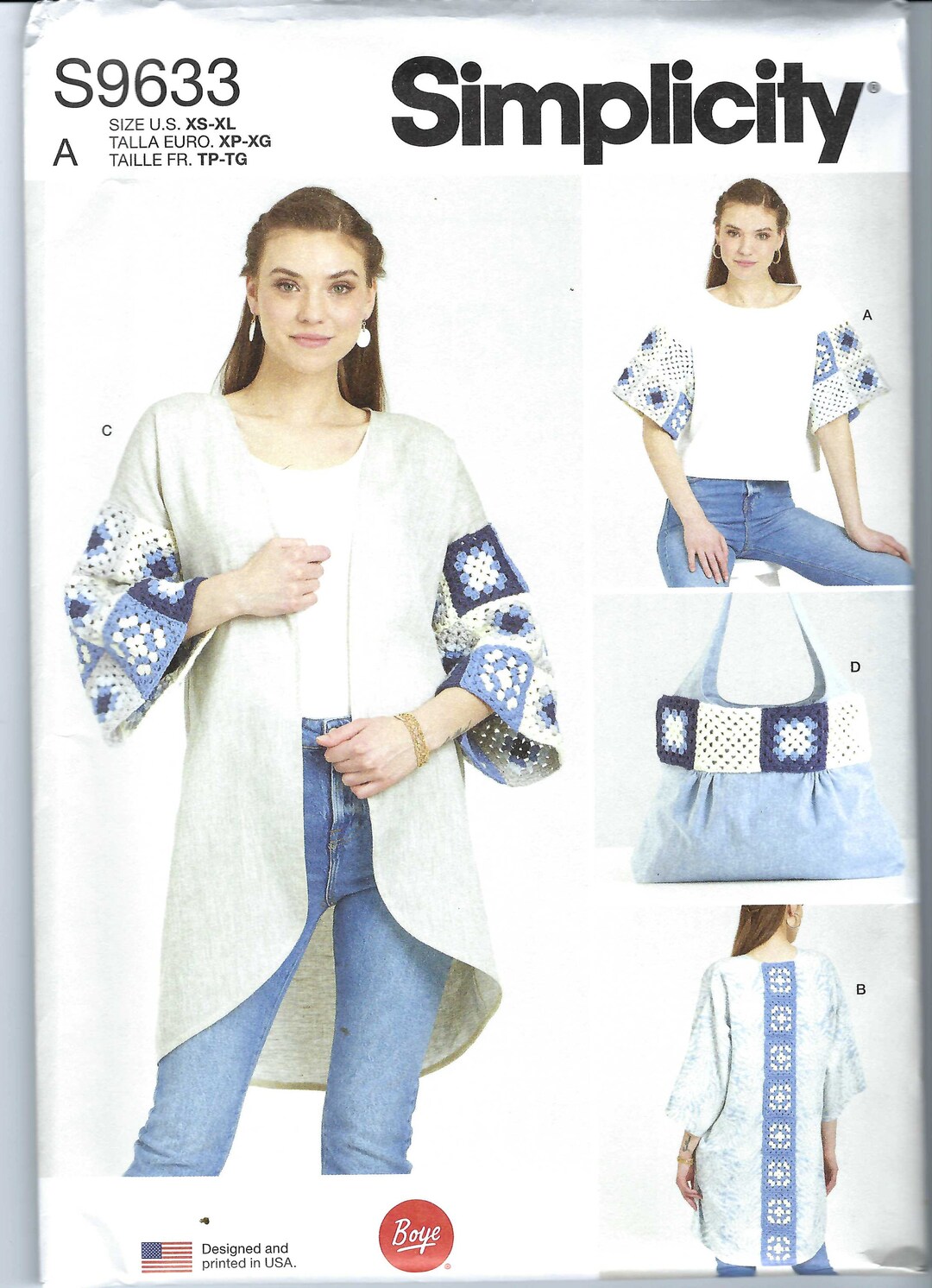 Uncut Simplicity Sewing Pattern 11658 9633 Misses' Crochet and Sew Top ...