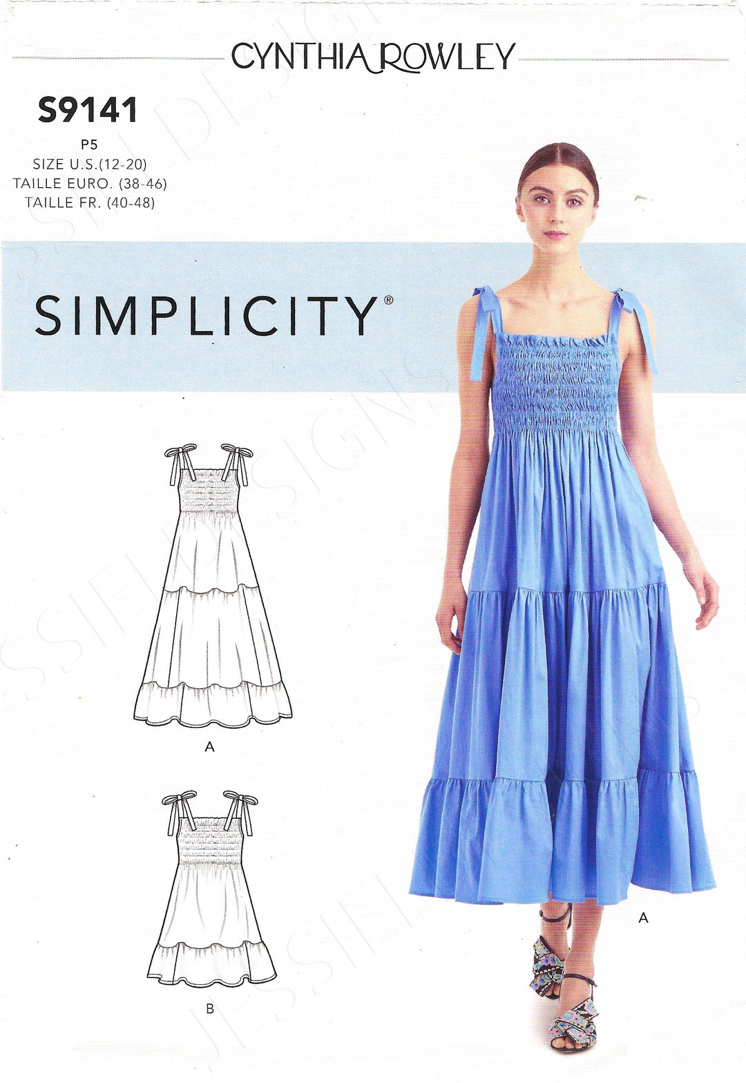 Uncut Simplicity Sewing Pattern 10600 9141 Misses' Dress With Shirred ...