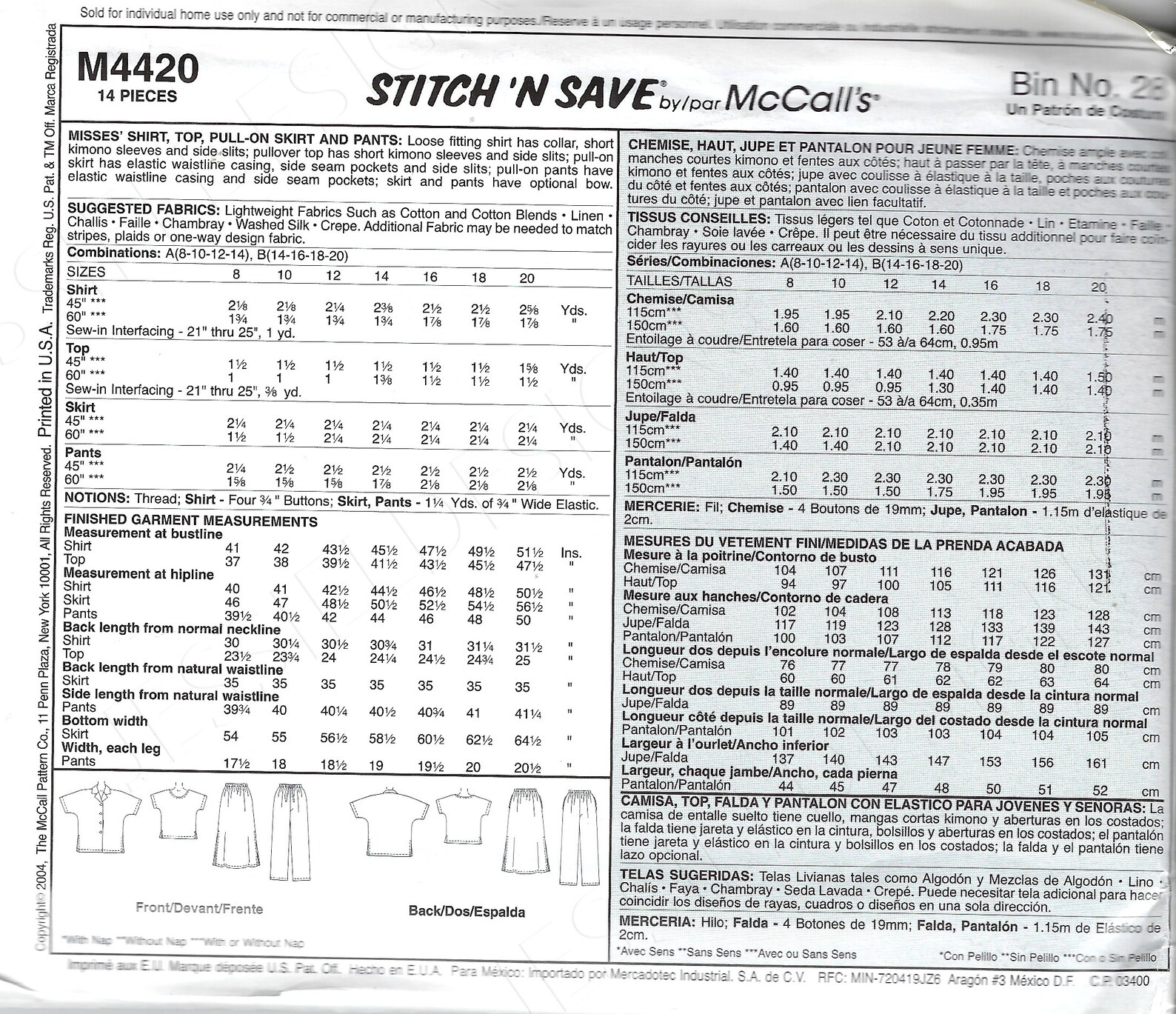 Uncut Mccalls Sewing Pattern 4420 Vintage Pattern Womens Shirt, Top ...