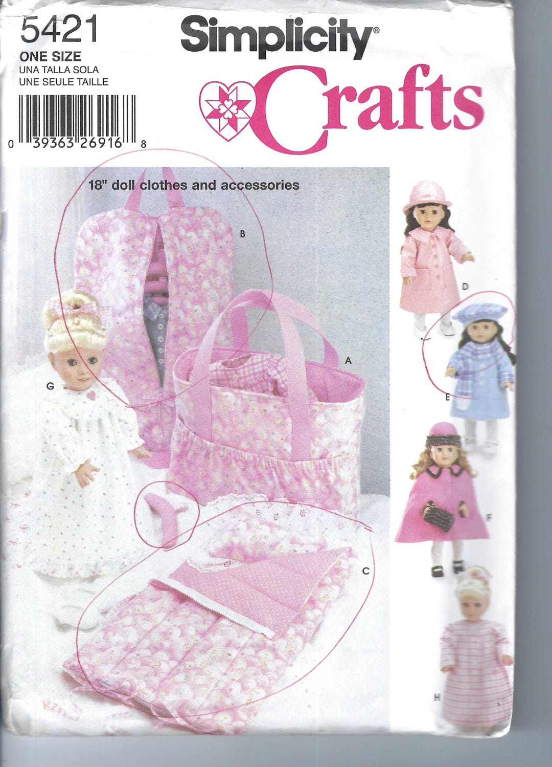 Uncut Vintage Simplicity Sewing Pattern 5421 | 18" Heirloom Doll ...