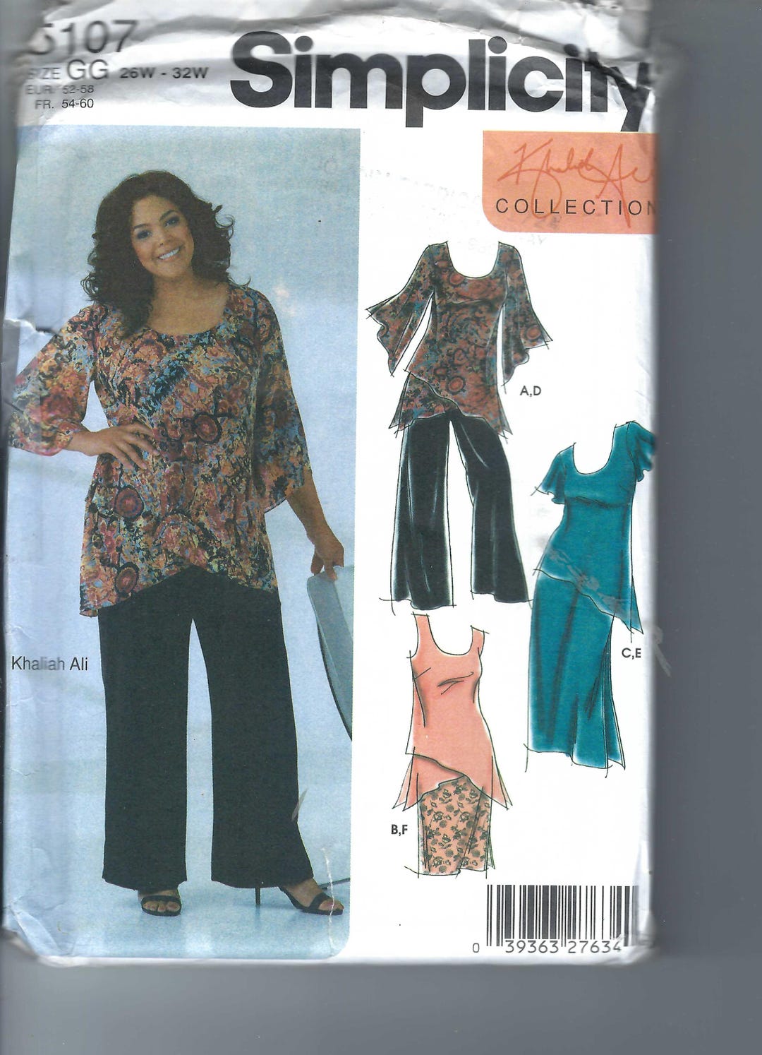 Uncut Simplicity Sewing Pattern Size 18-24 26-32 5107 Women Pullover ...