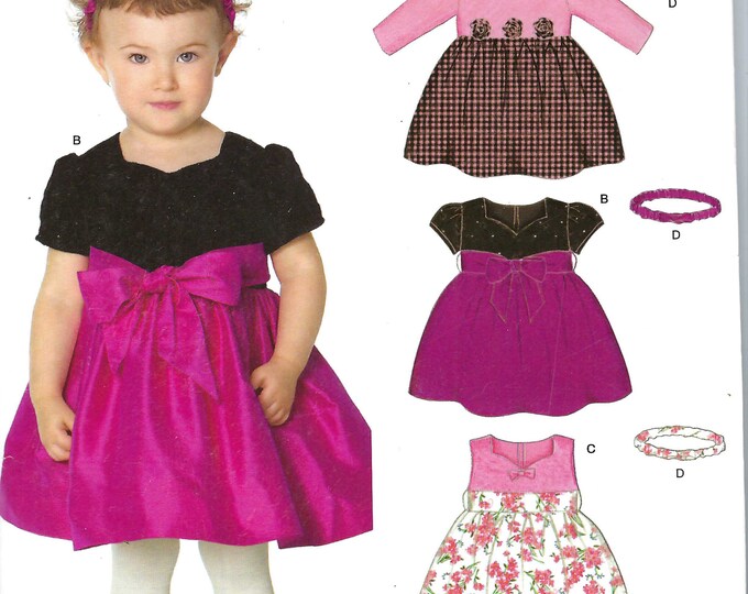 Uncut New Look Sewing Pattern 6767 Baby Dresses, Sleeveless, Sash ...