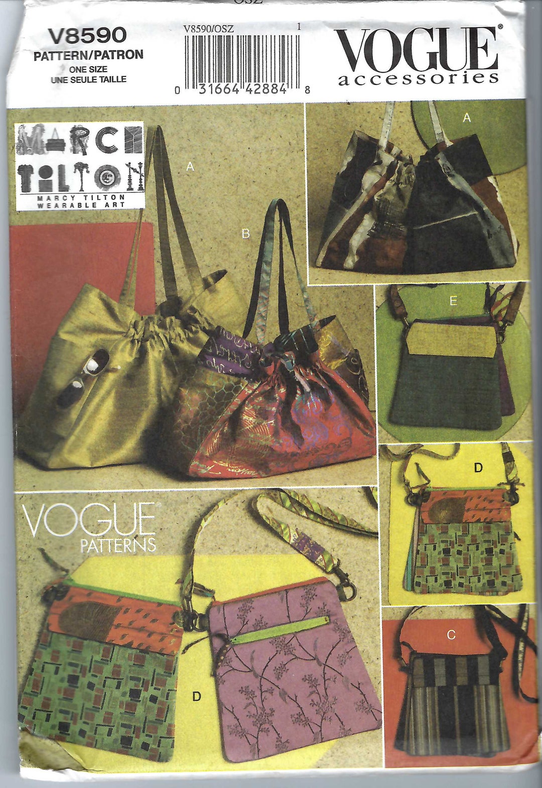 Uncut Vogue Sewing Pattern 8590 Totes and Double Bags Sewing Pattern ...