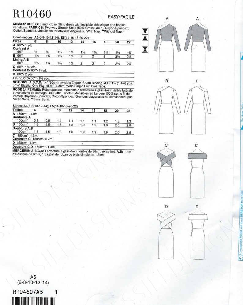 Uncut Vogue Sewing Pattern 10460 R10460 V1674 1674 Misses' - Etsy