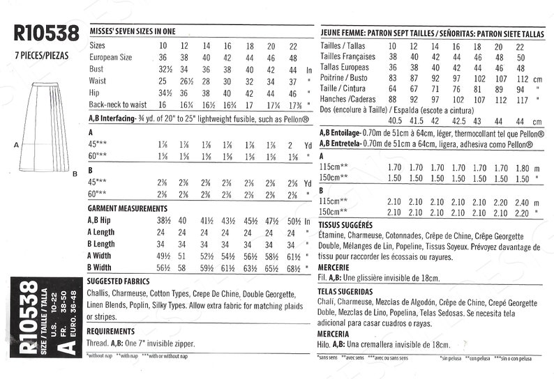 Uncut New Look Sewing Pattern 10538 6659 R10538 Misses' | Etsy