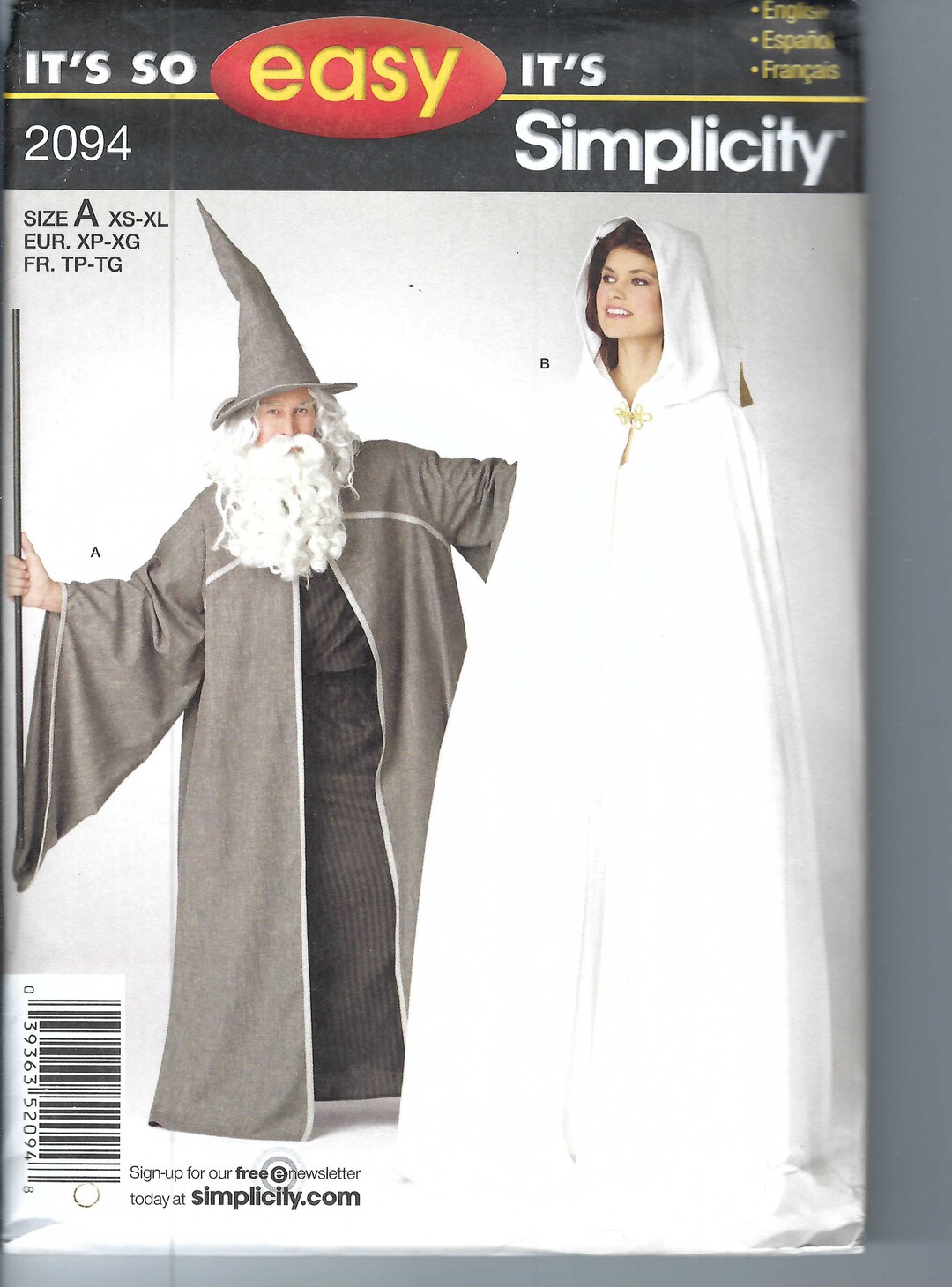 Uncut Simplicity Sewing Pattern 2094 Cosplay Fantasy LARP Costume ...