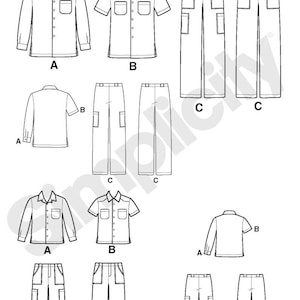 Uncut Simplicity Sewing Pattern Men's & Boy's Shirt, Pants Sewing ...