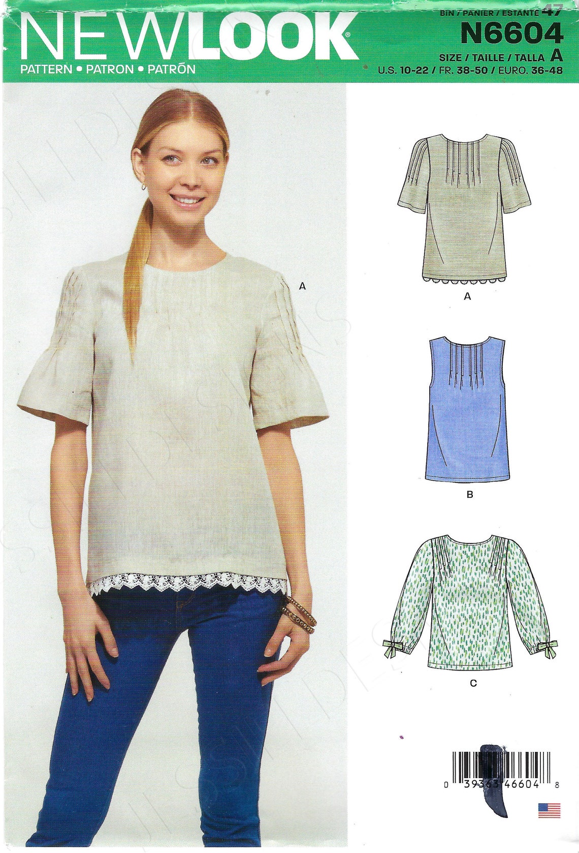 Uncut New Look Sewing Pattern 6604 Misses' Tops Size: A | Etsy