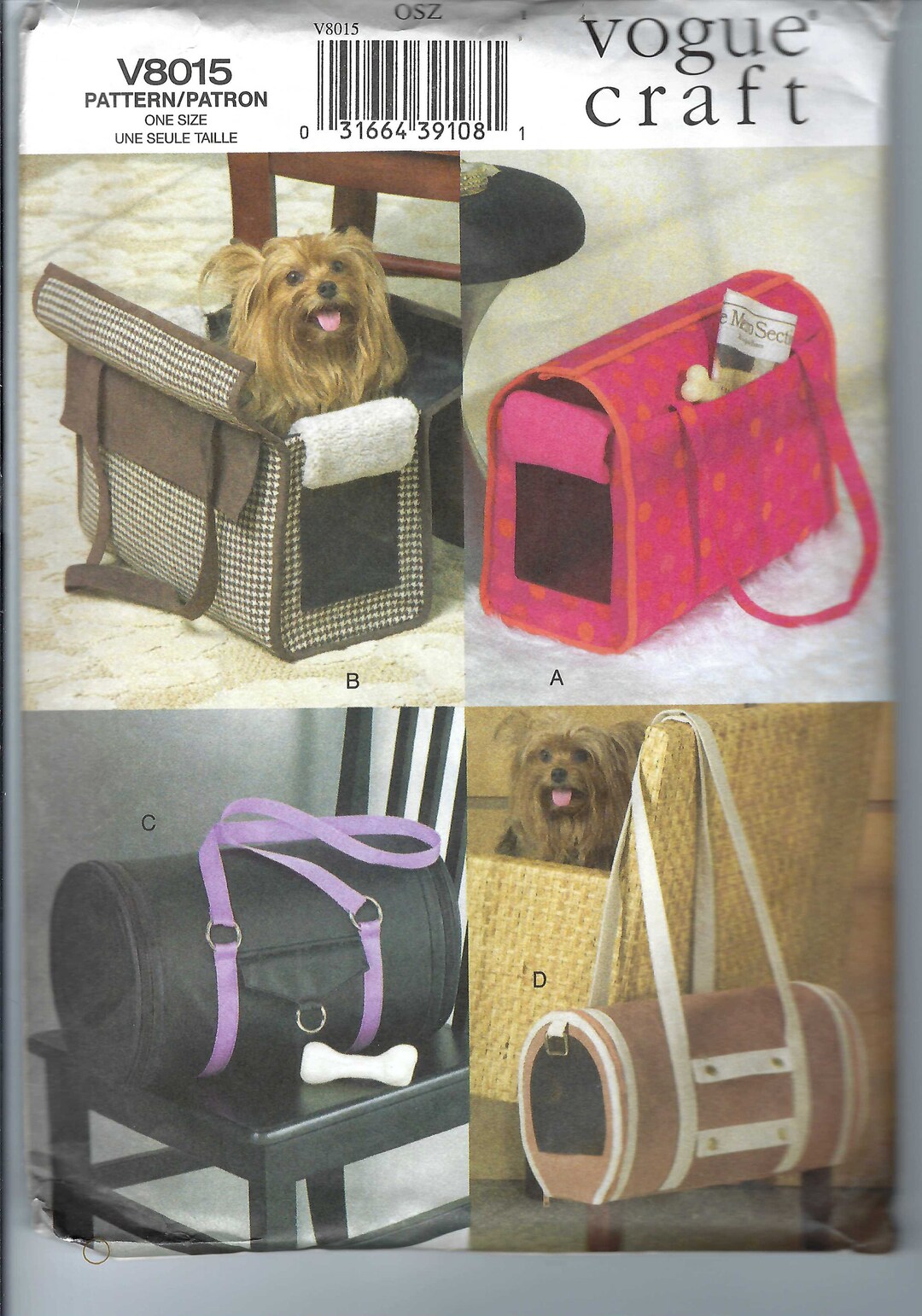 Rare Uncut Vogue Sewing Pattern Pet Carriers One Size FF - Etsy
