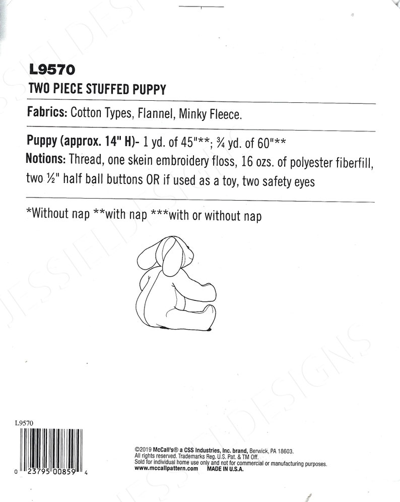 Uncut Mccalls Sew Sewing Pattern 9570 Stuffed Animals Toys One - Etsy