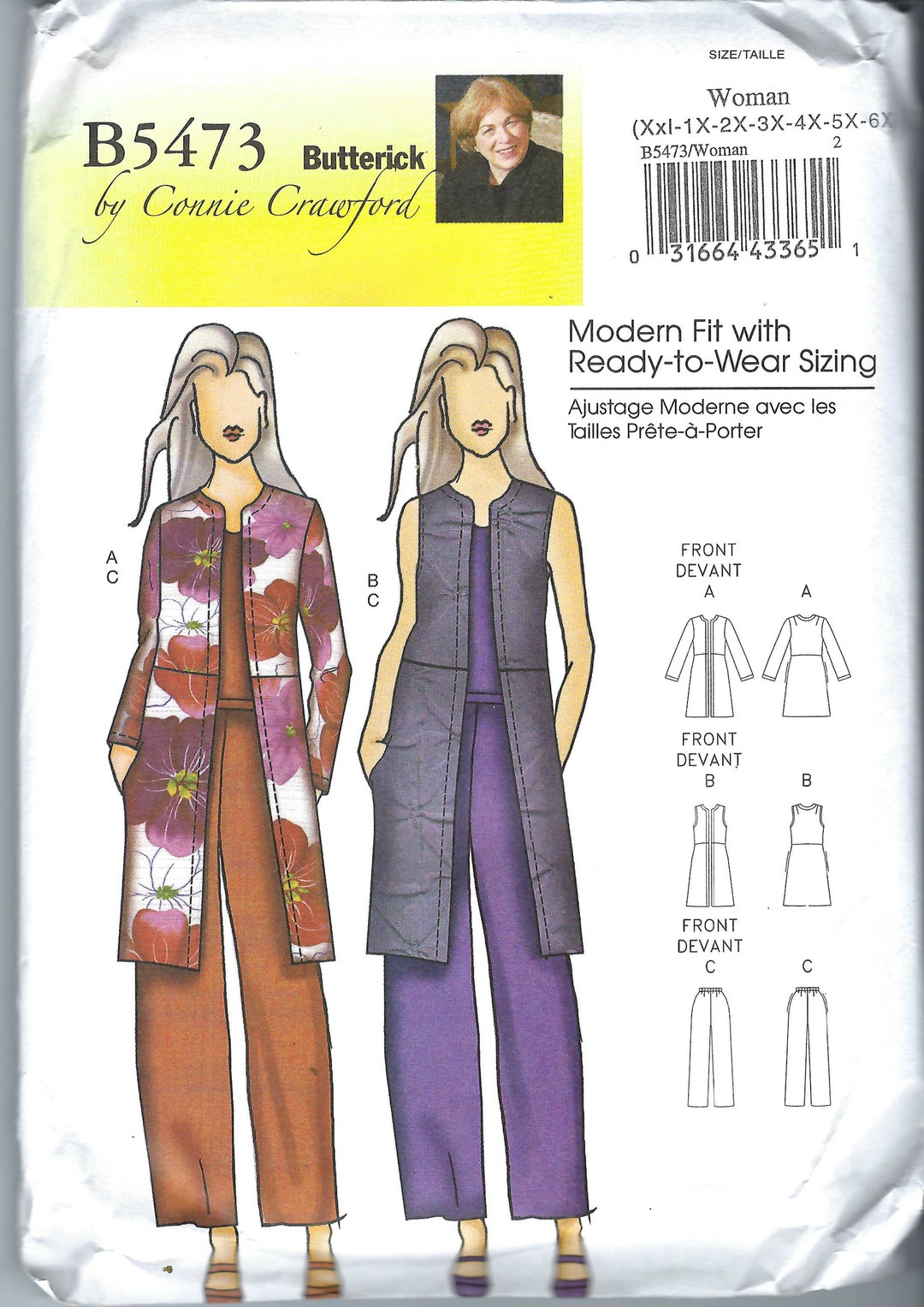 Uncut Butterick Sewing Pattern 5473 Misses' Women's Jacket Vest Pant ...