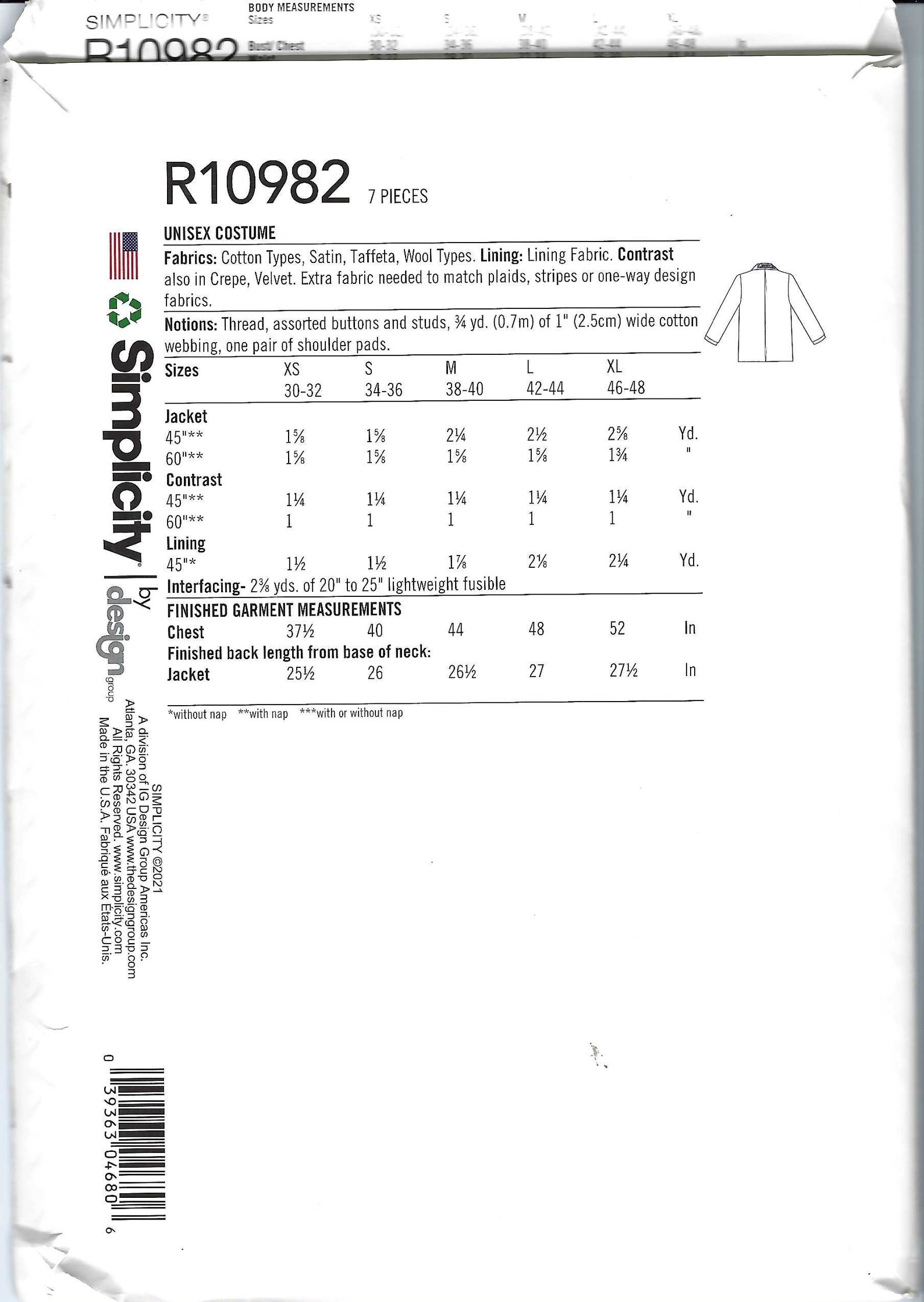 UNCUT Simplicity Sewing Pattern 9342 10982 Size XS-S-M-L-XL | Etsy