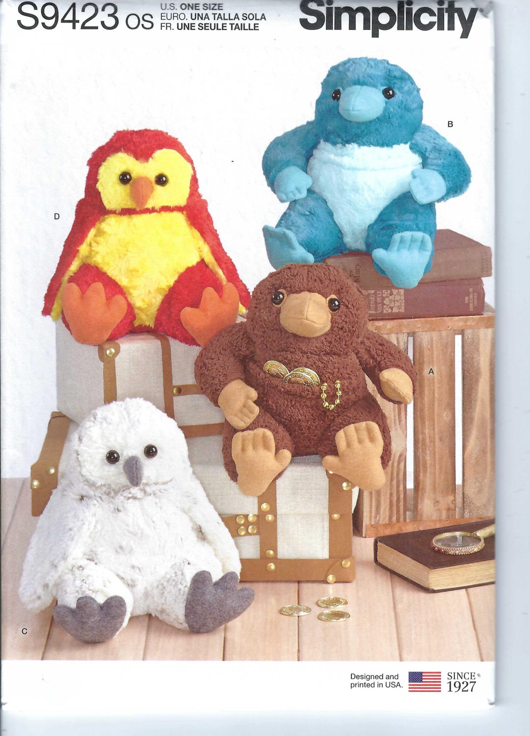 Uncut Simplicity Sewing Pattern 9423 Stuffed 8 1/2 Inch Animals FF - Etsy