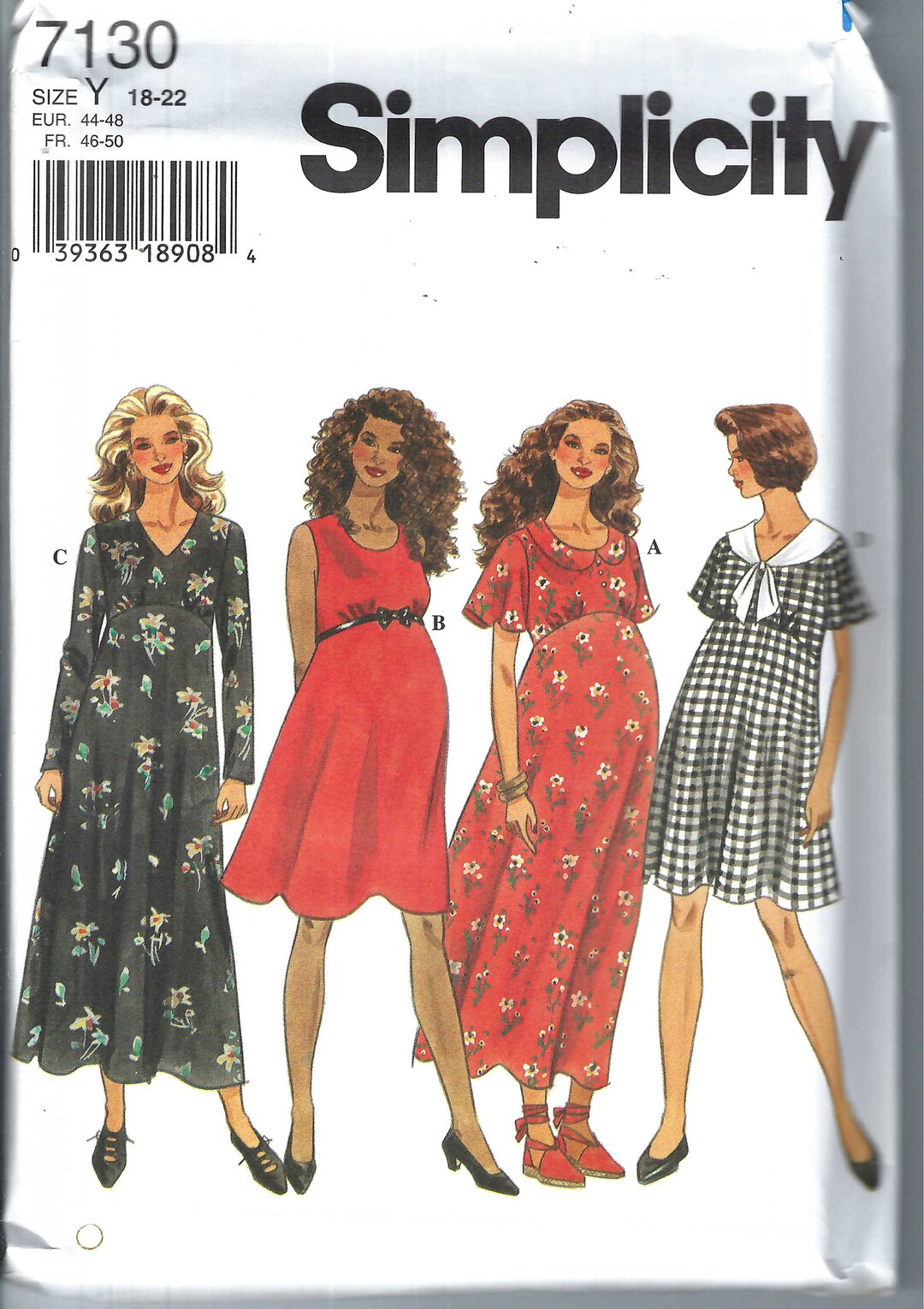 Rare Uncut Vintage Simplicity Sewing Pattern 7130 Misses Maternity ...