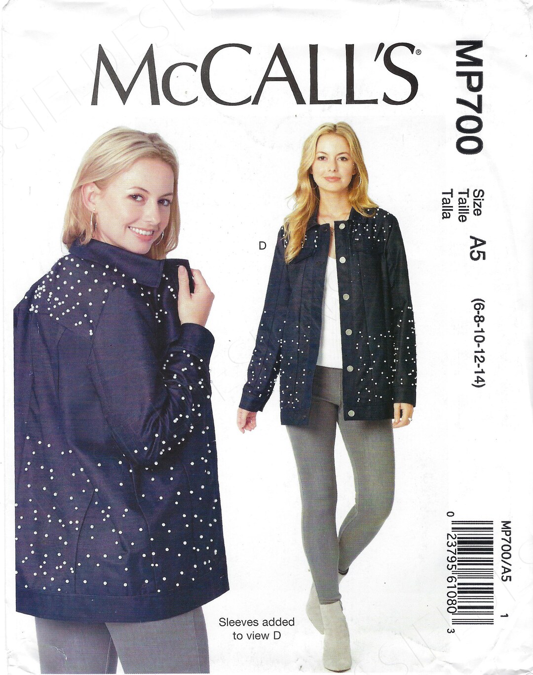 Uncut Mccall's Sewing Pattern 700 Womens Jacket and Vest in Variations ...