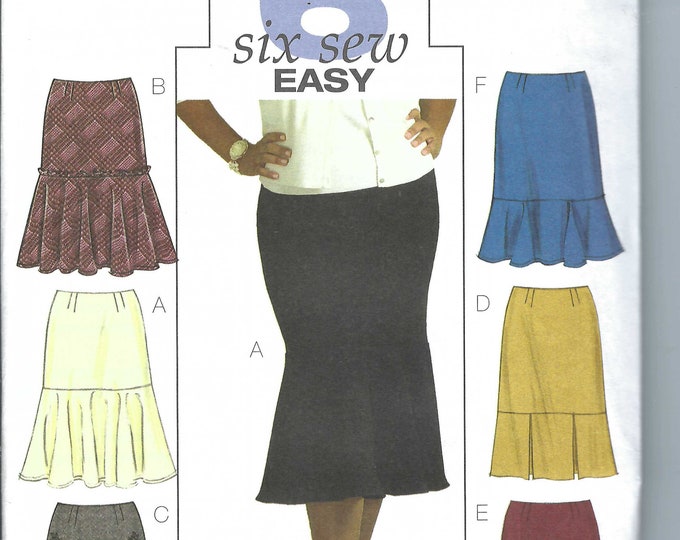 Uncut Butterick Sewing Pattern 4877, Six Sew Easy, Ruffle Skirt, 6 ...