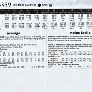 Uncut Butterick Sewing Pattern 6359 Misses'/women's Wrap-front Dresses ...