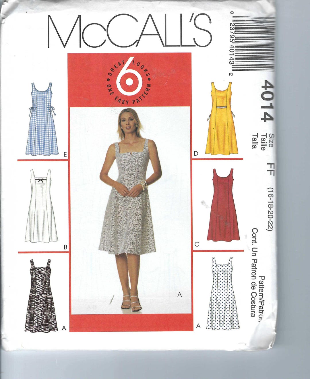Uncut Mccalls Sew Sewing Pattern 4014 Pattern Panel Summer Dress ...
