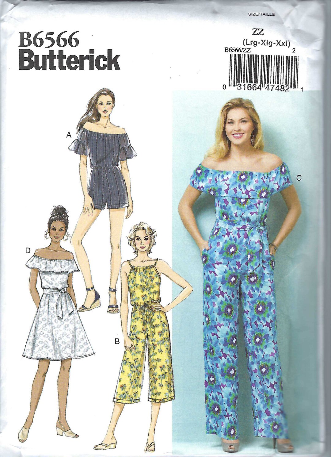 Uncut Butterick Sewing Pattern Womens Romper, Dress, and Jumpsuit ...