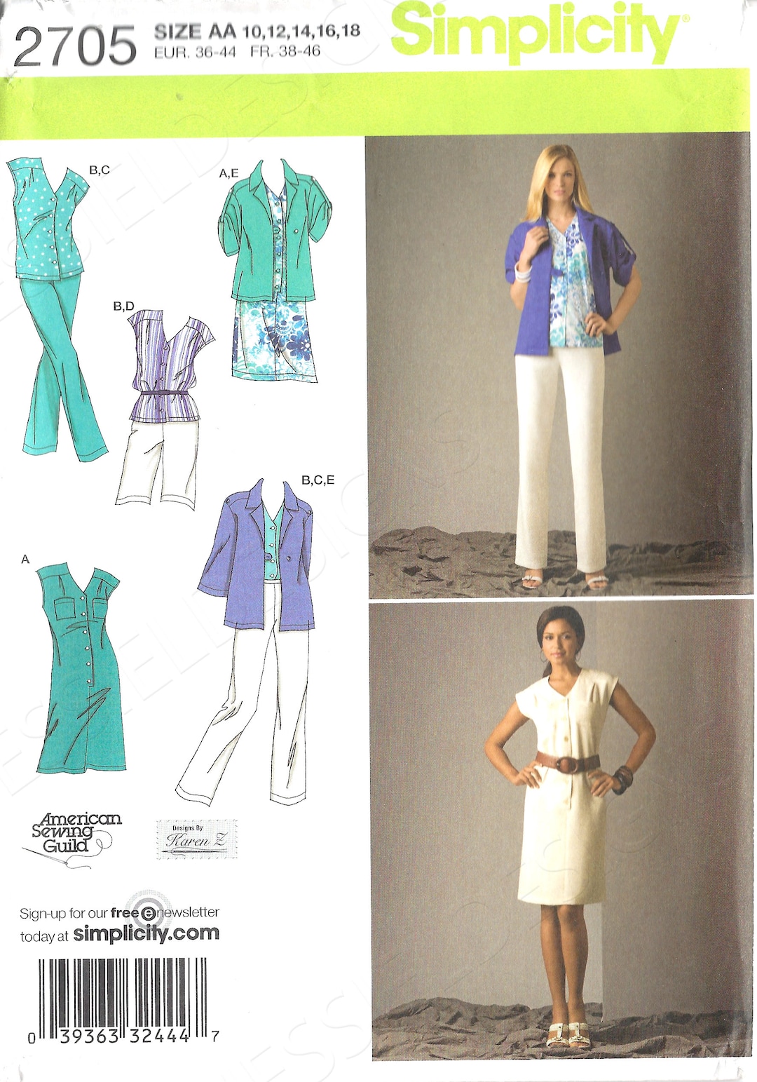 Uncut Simplicity Sewing Pattern 2705 Sewing Pattern for Misses Dress or ...