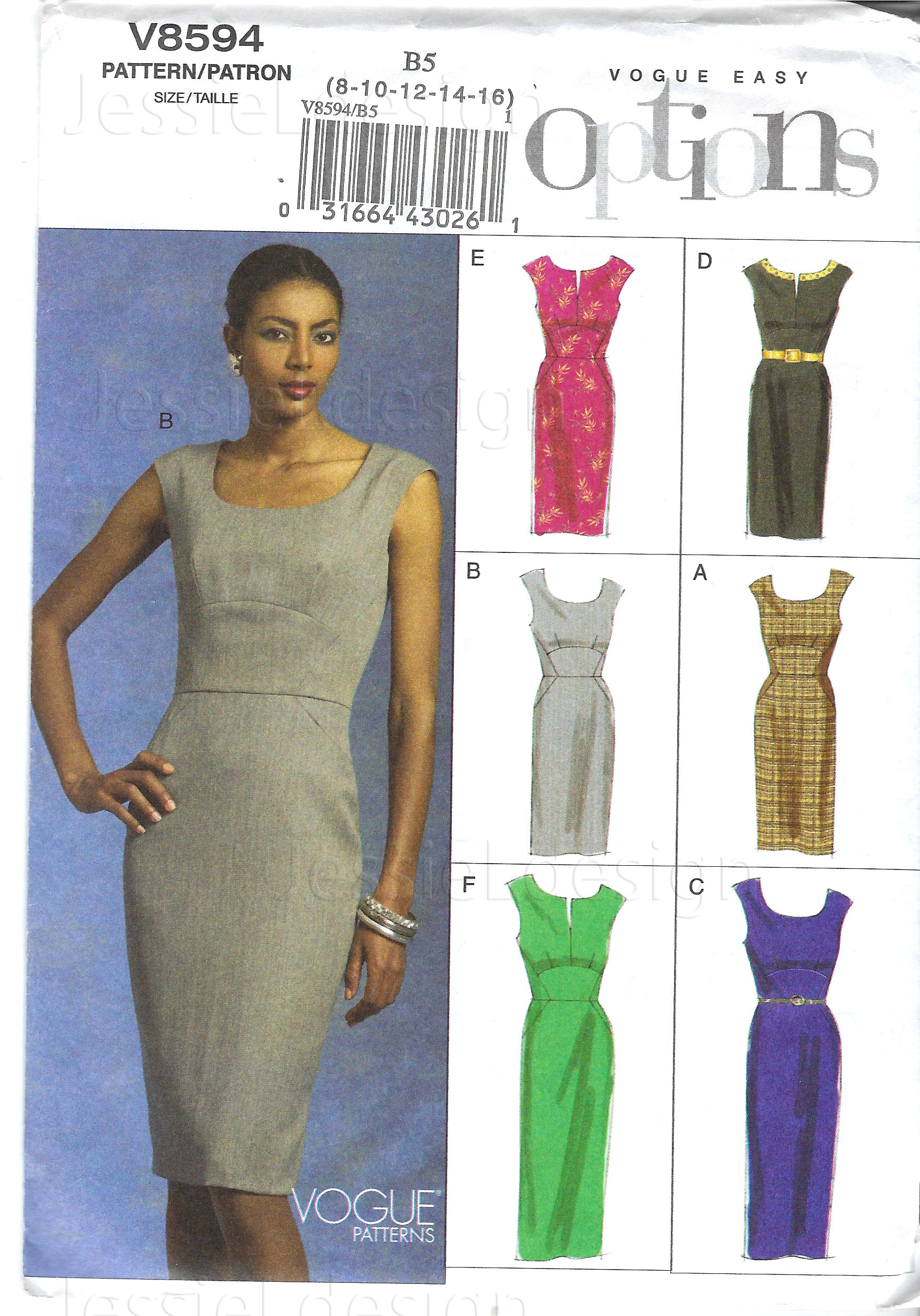 Uncut Vogue Sewing Pattern 8594 Sheath Midriff Yoke - Etsy