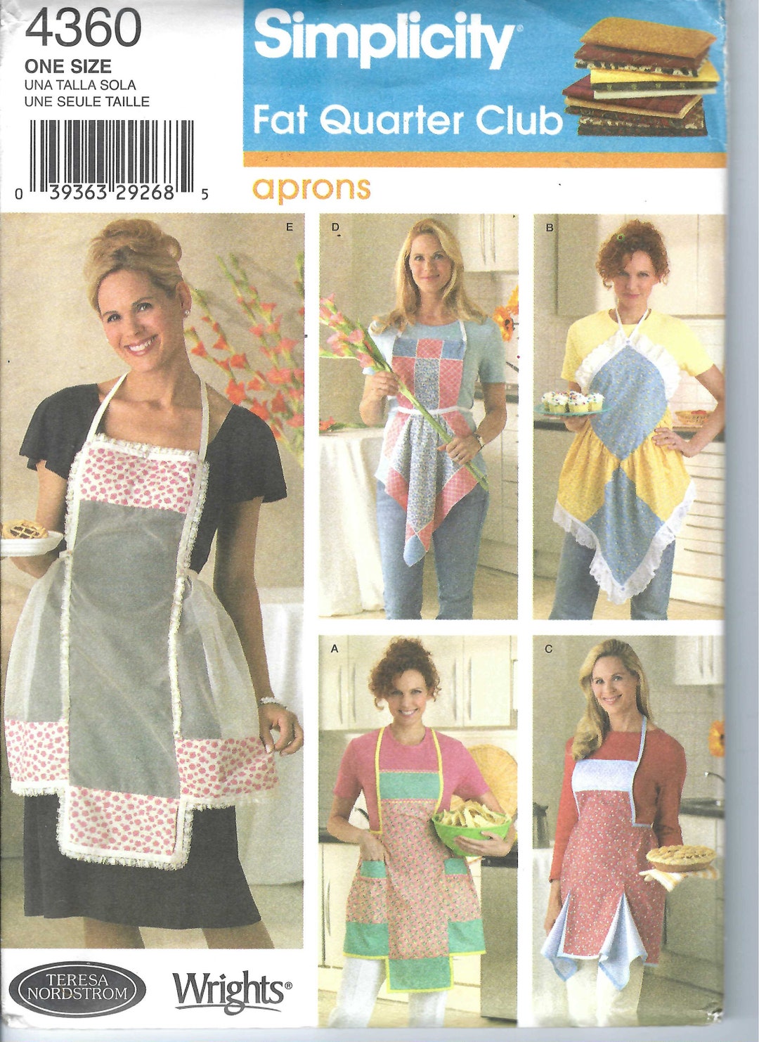 Uncut Simplicity Sewing Pattern 4360 Full Aprons in 5 Styles Fat ...
