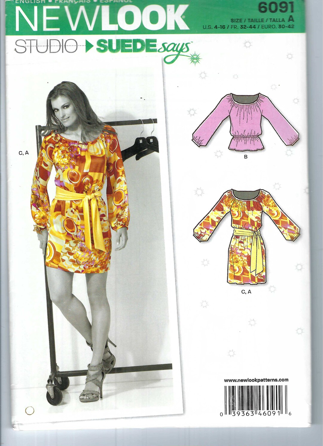 Uncut New Look Sewing Pattern 6091, Studio Suede Says, Misses' Dress or ...