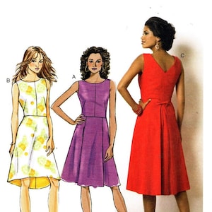 Uncut Butterick Sewing Pattern 6016 Figure Flattering Sleevess Dress ...