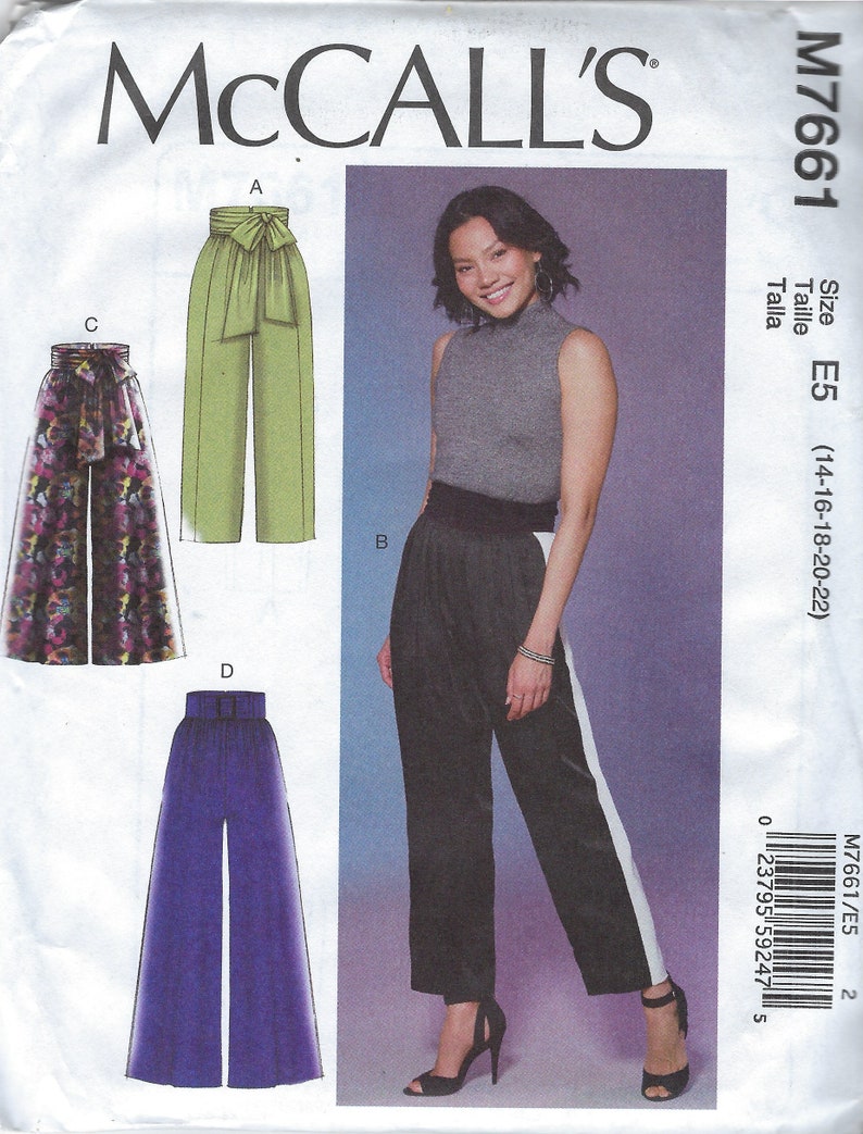 Uncut Mccalls Sewing Pattern 7661 Misses Pants Pattern. Loose - Etsy