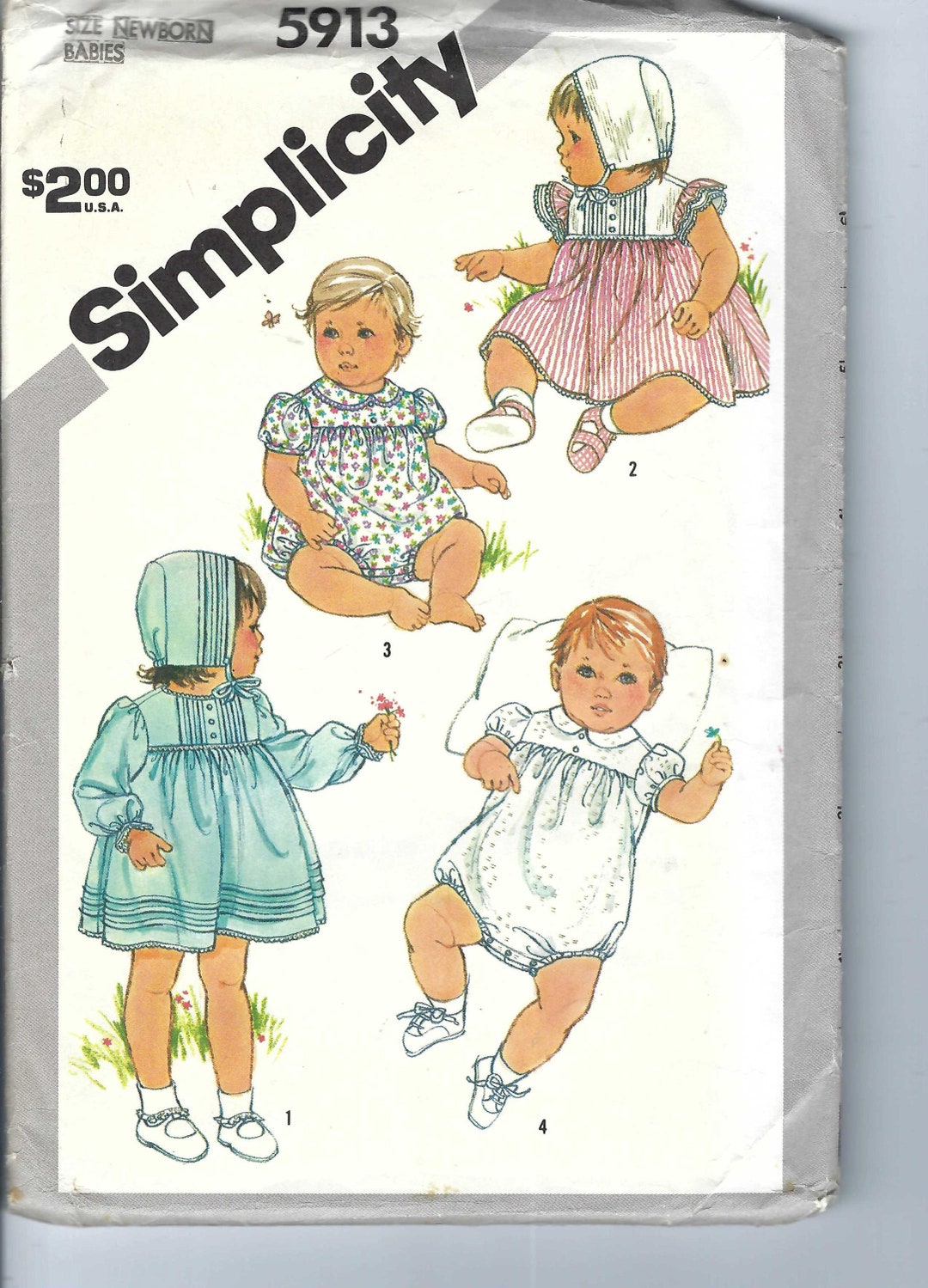 Rare Uncut Vintage Simplicity Sewing Pattern 9513 Simplicity Baby Size ...