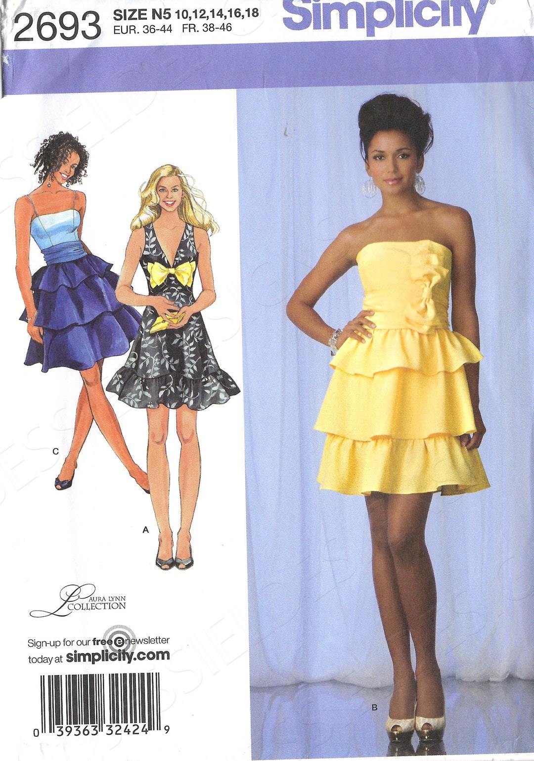 Uncut Simplicity Sewing Pattern 2693 FLIRTY DRESS With Variations ...