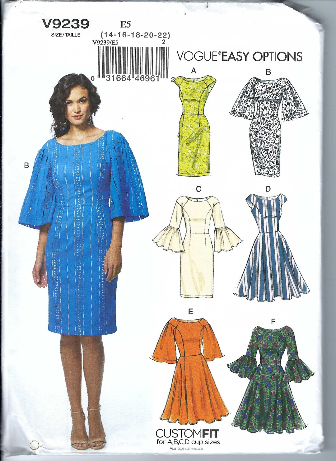 Uncut Vogue Sewing Pattern Womens Dress, Summer Dress, Kimono Sleeve ...