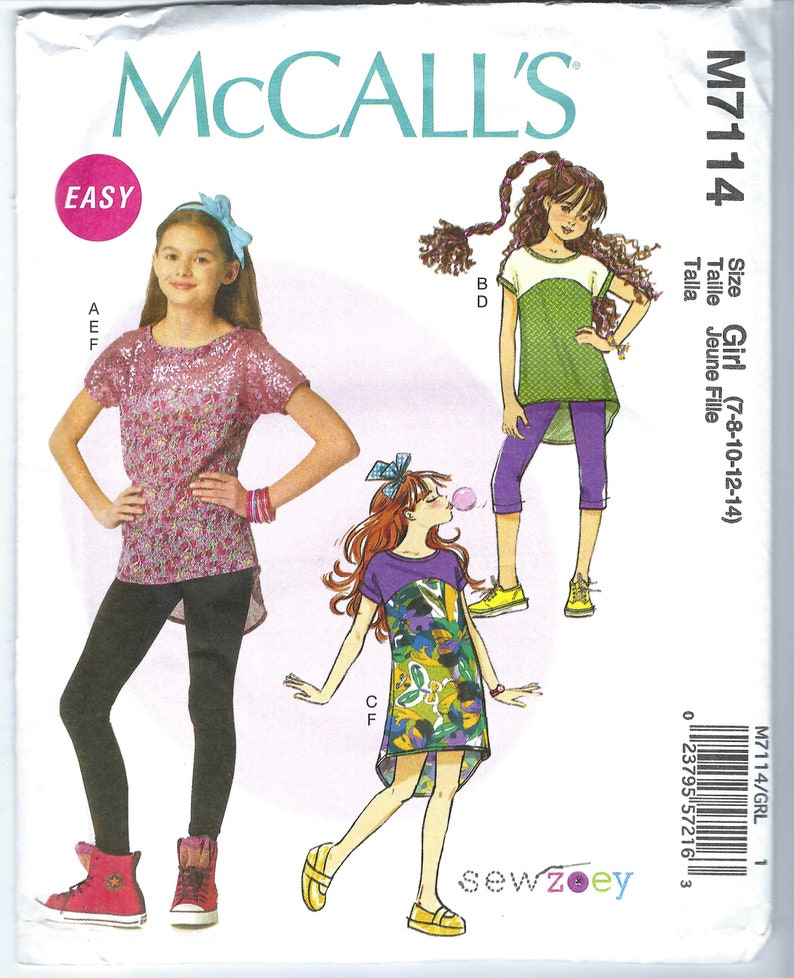 UNCUT Mccall's Sewing Pattern 7114: Girls' Dresses - Etsy