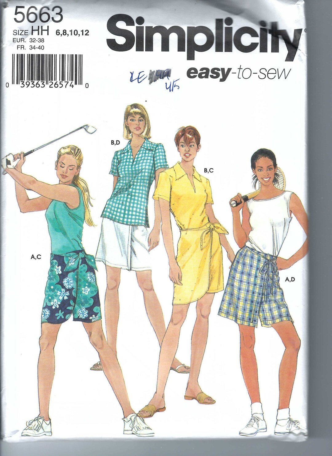 Uncut Vintage Simplicity Sewing Pattern 5663 Uncut Misses Active/sports ...
