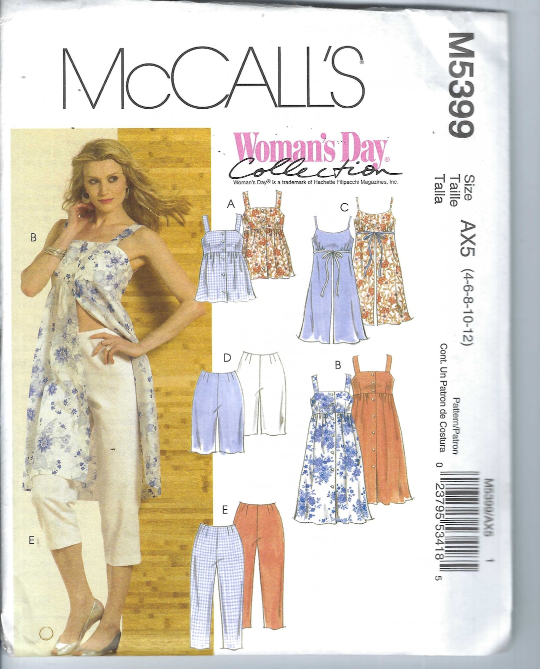 Uncut Mccalls Sewing Pattern Misses' Tops, Tunics, Shorts, and Capris ...