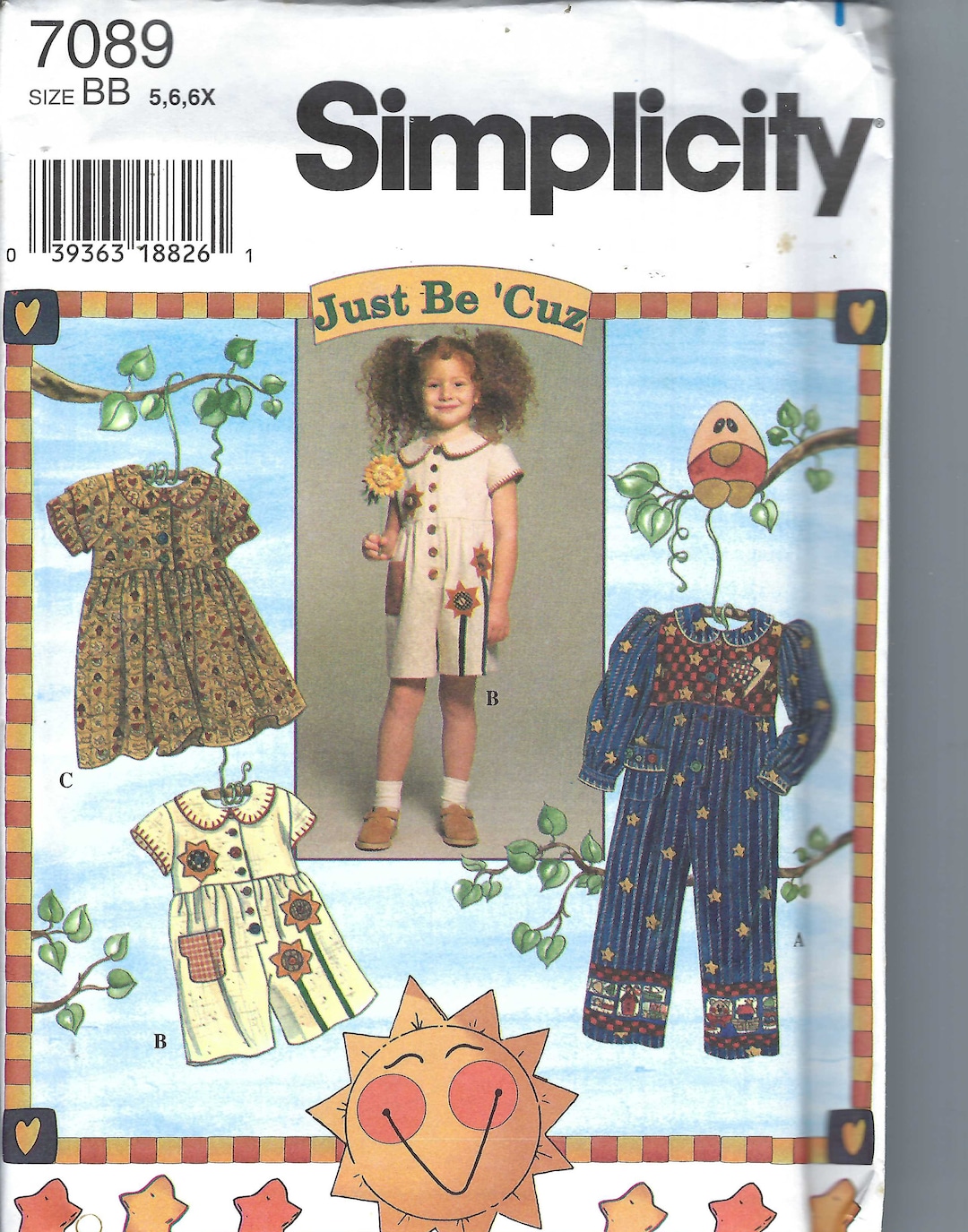Uncut Vintage Simplicity Sewing Pattern 7089 Little Girls Dresses--rompers Rule Size 5, 6,6x FF ...
