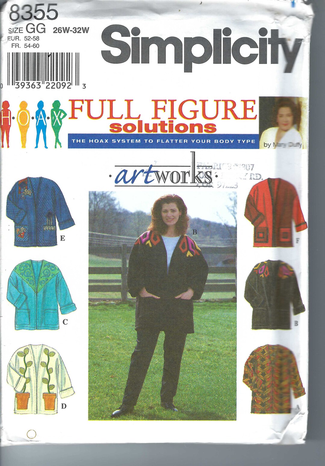 Uncut Vintage Simplicity Sewing Pattern 18W-24W Full Figure Solutions ...
