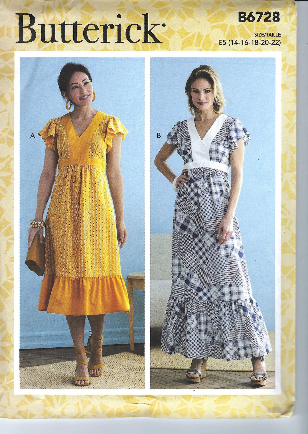 Uncut Butterick Sewing Pattern 6728 Misses' Dresses Size 6-14 14-22 FF ...