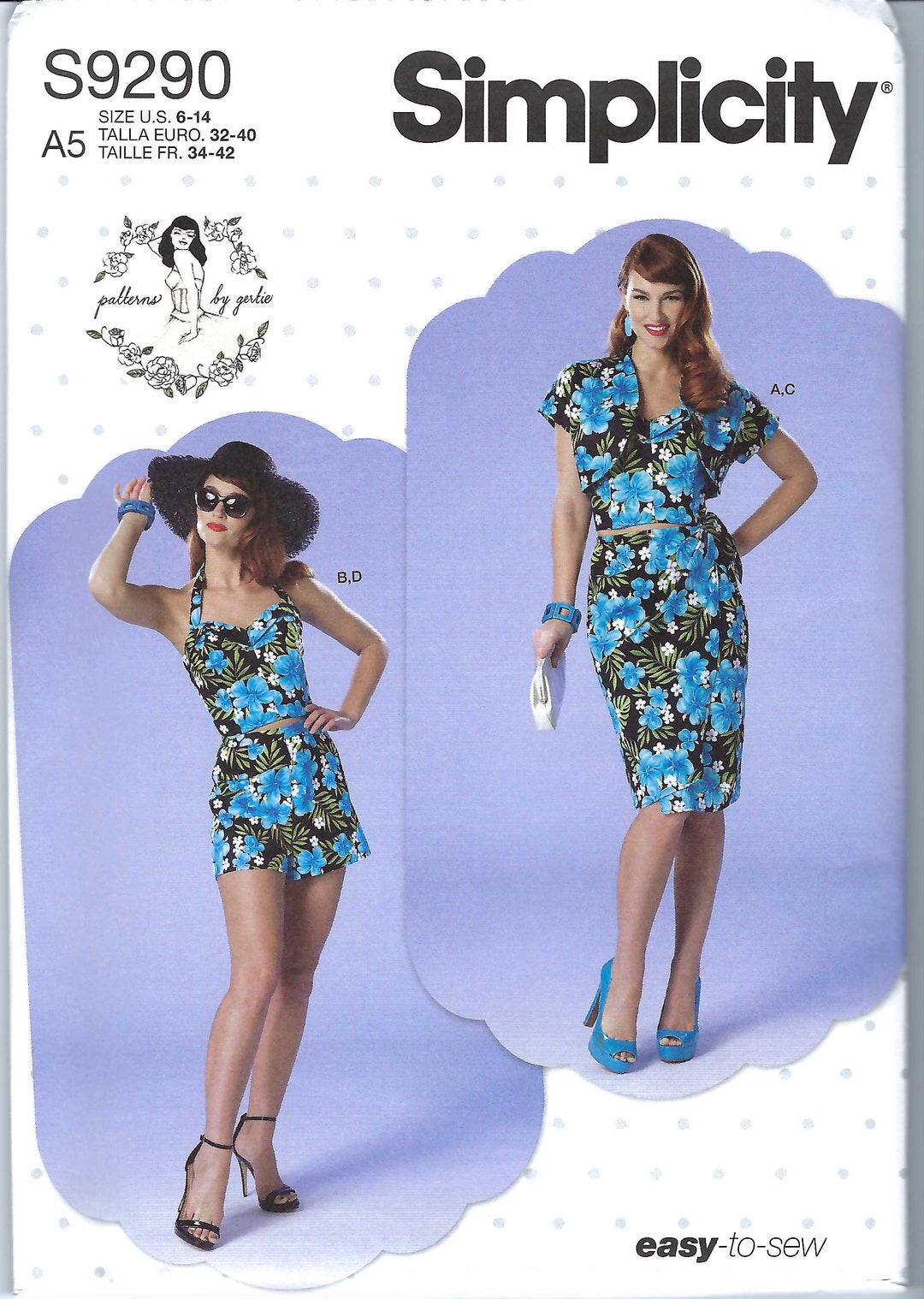 UNCUT Simplicity Sewing Pattern 9290 Misses' Bustier Sarong and Shorts ...