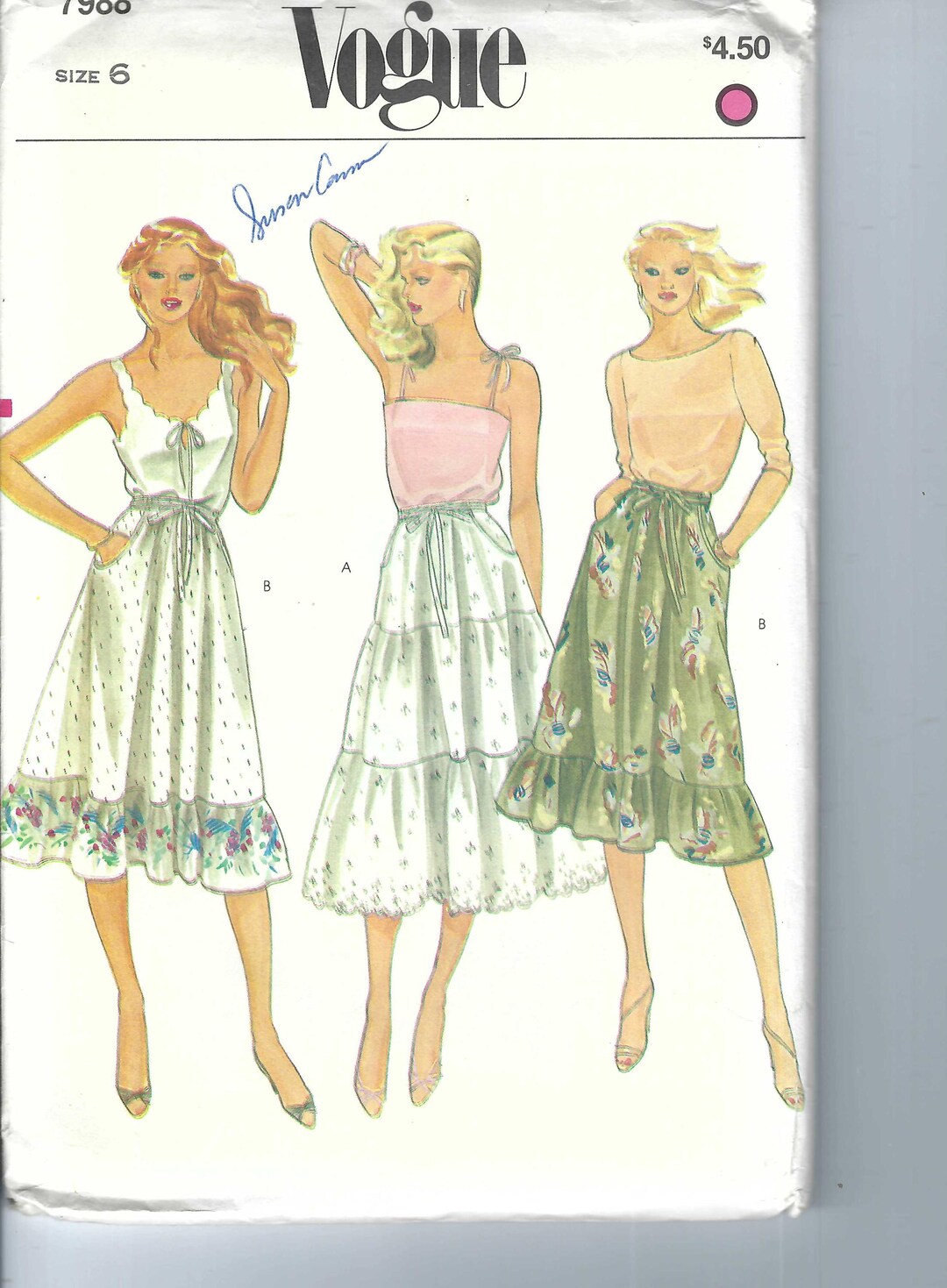 Uncut Vintage Vogue Sewing Pattern 7988 Vintage Tiered Skirt Sewing ...