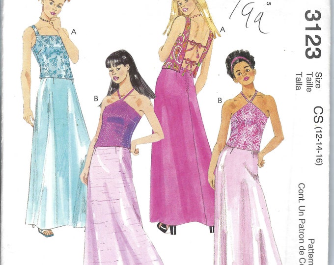 Uncut Mccalls Sew Sewing Pattern Size 12-16 Girls Sleeveless Open Back ...