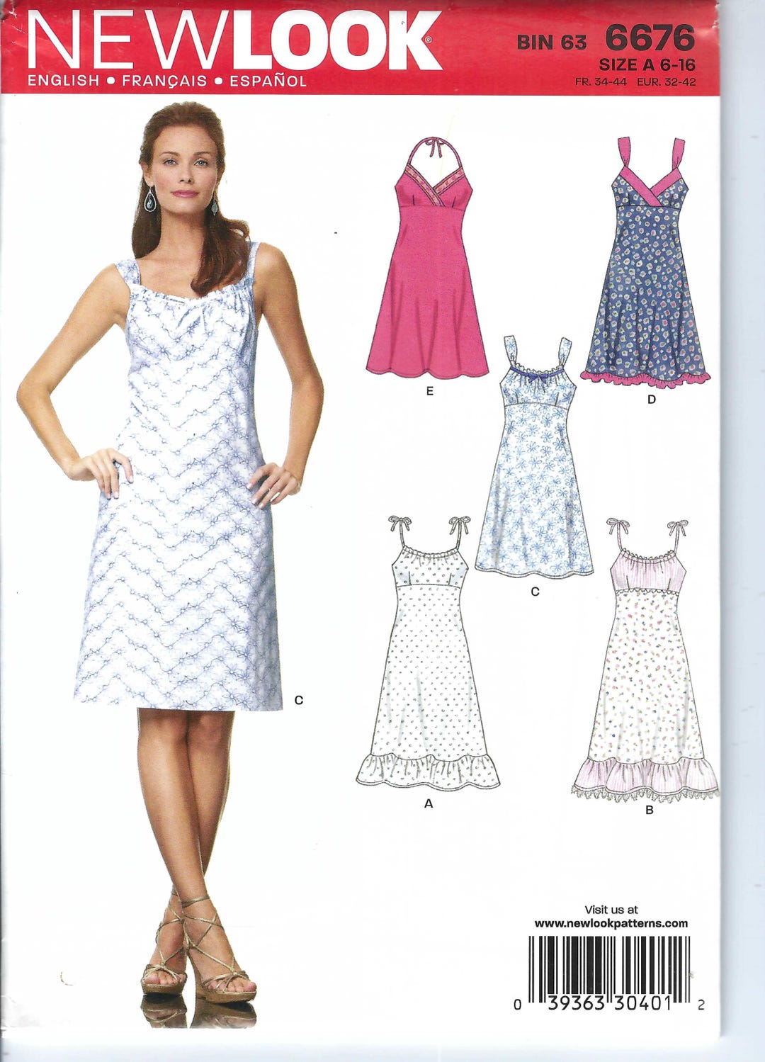 Uncut New Look Sewing Pattern 6676 New Look SEWING Pattern UNCUT Misses ...