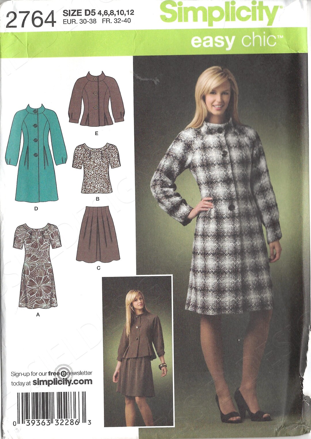 Uncut Simplicity Sewing Pattern 2764 Sewing Pattern Jacket Dress Top ...