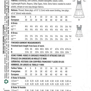 Uncut Simplicity Sewing Pattern 10600 9141 Misses' Dress With Shirred ...