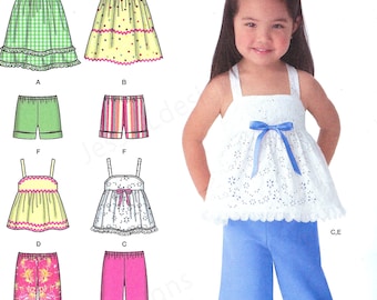 Simplicity Sewing Pattern 1451 Toddlers' Dresses, Top, Cropped Pants ...