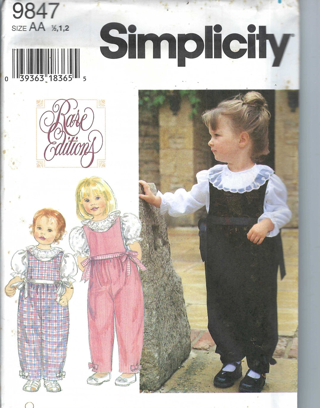 Uncut Vintage Simplicity Sewing Pattern Toddlers Romper Blouse Pattern ...
