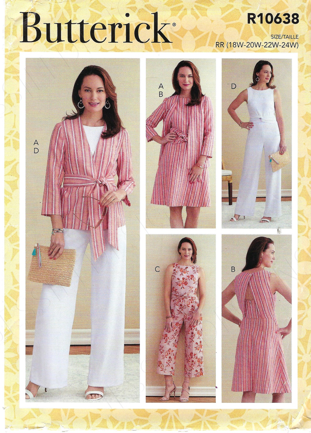 Uncut Butterick Sewing Pattern 10804 10638 6775 Jacket, Jumpsuit, Dress ...